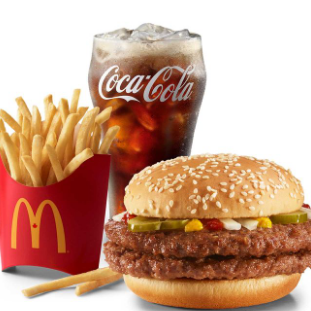 Double Quarter Pounder Without Cheese Extra Value Meal 790 1220 Cals