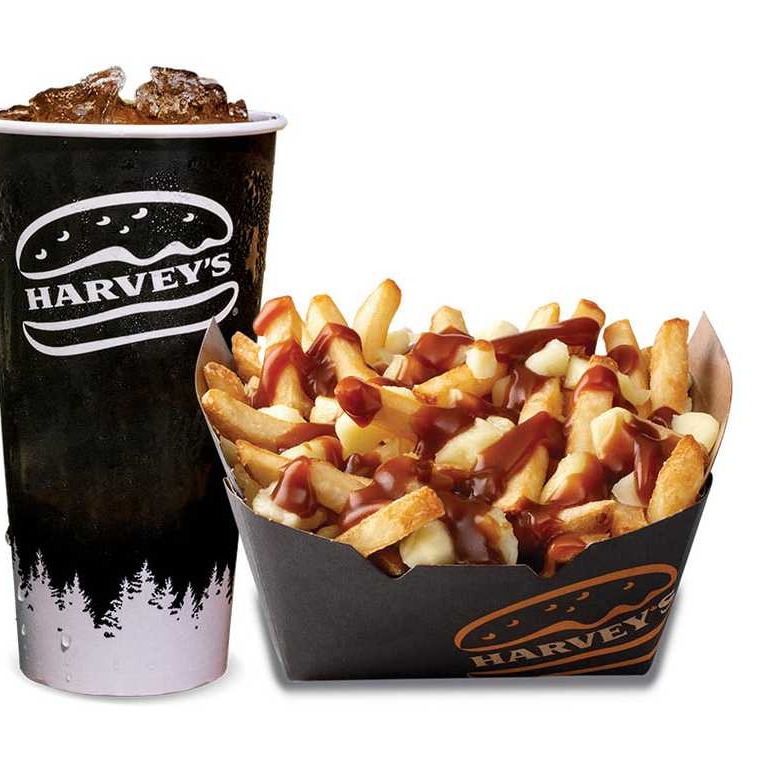 Classic Poutine W 20oz Soft Drink » Harvey's